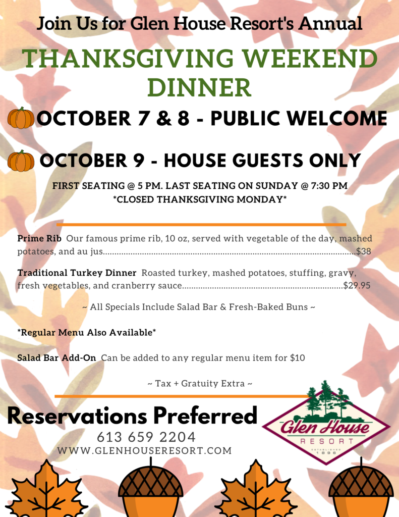 Menus – Glen House Resort & Smugglers Glen