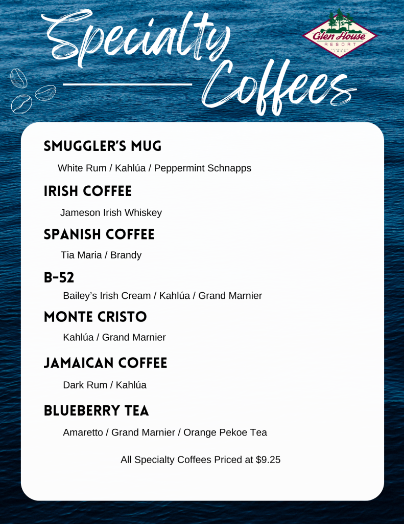 Menus – Glen House Resort & Smugglers Glen